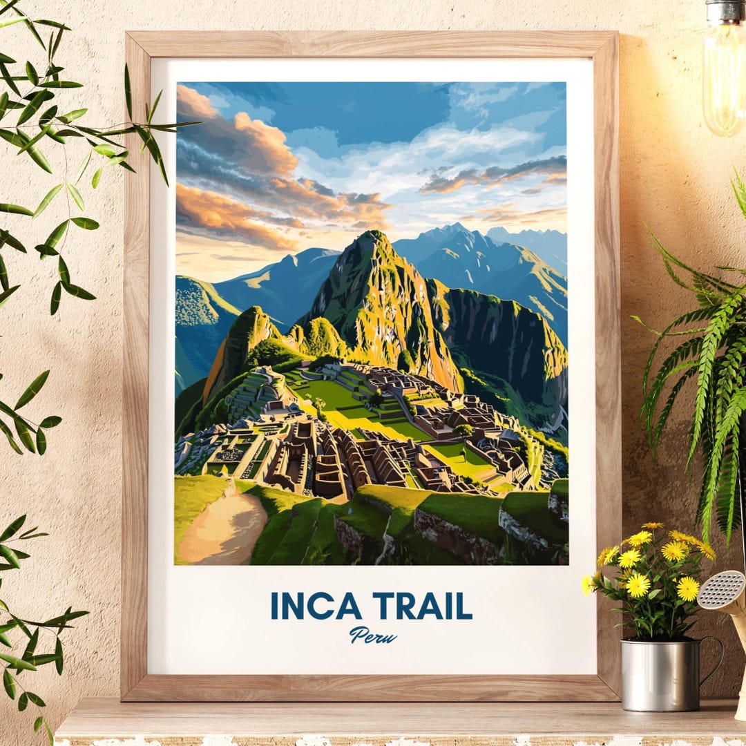 Inca Trail Print | Machu Picchu Poster | Hiking Wall Art | Peru Hiking ...