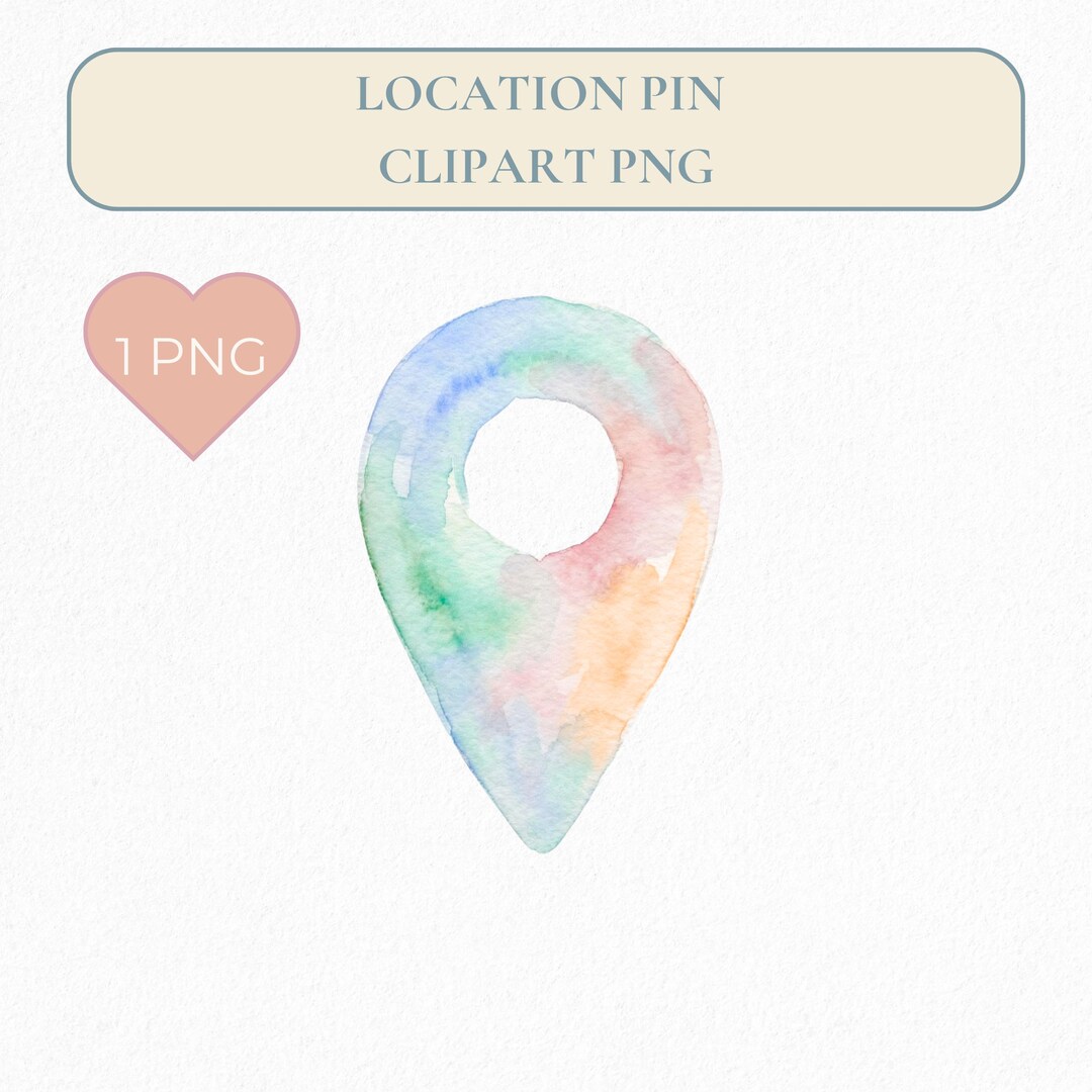Watercolour Location Pin Clipart PNG, Map Marker Icon, Planner ...