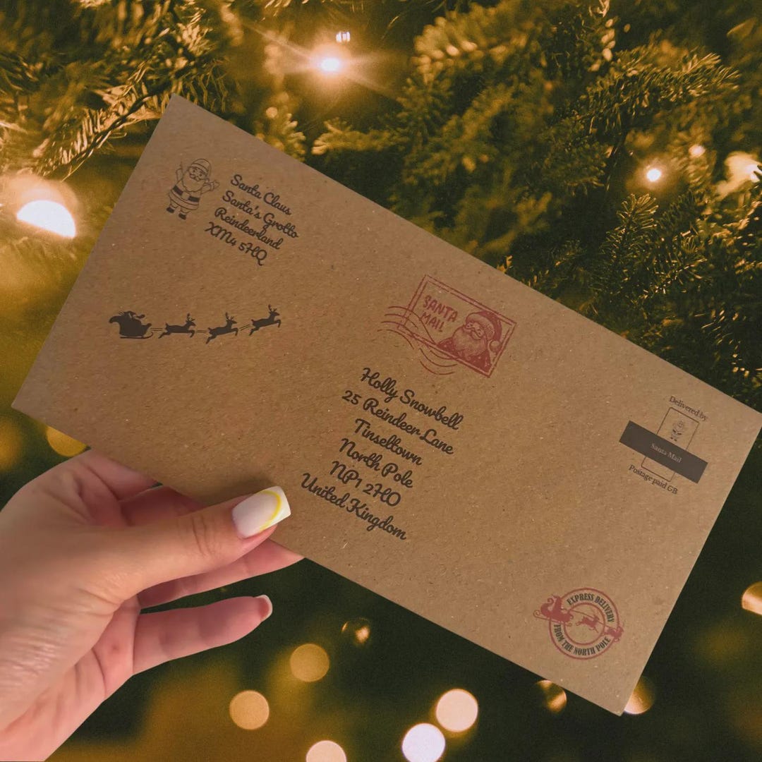 Personalised Santa Mail Envelope | North Pole Christmas Mail | Letter ...