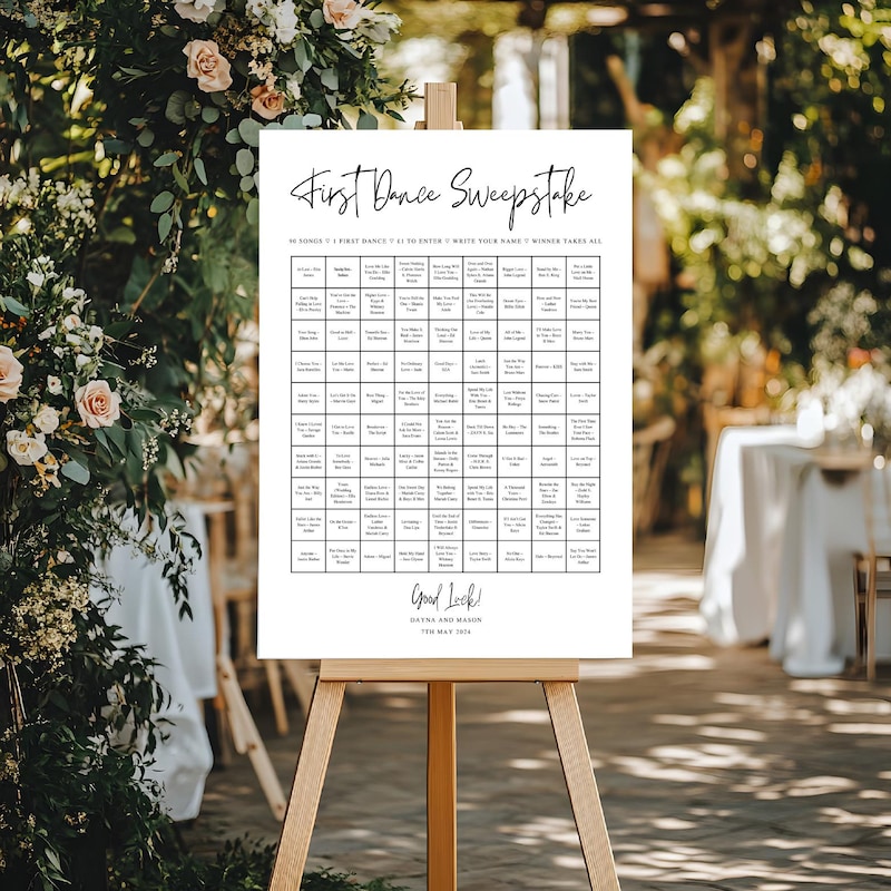 Wedding First Dance Sweepstake - Etsy UK
