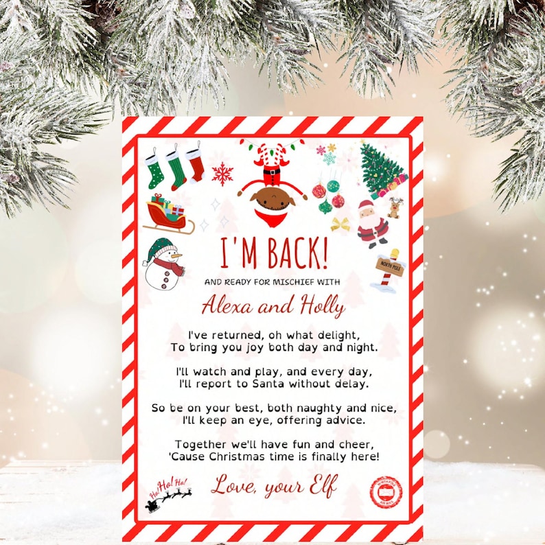 Personalised Elf on the Shelf Arrival Letter | Editable on Canva ...