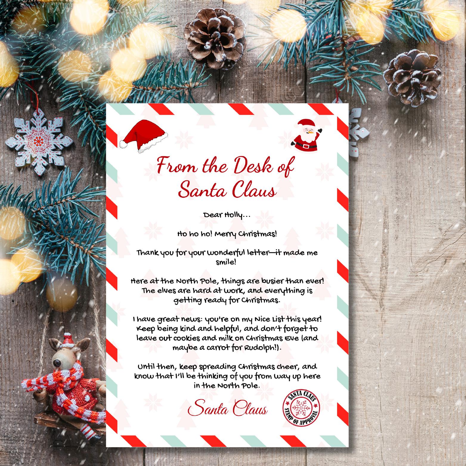 Editable Letter From Santa Template Personalised Canva Template for ...