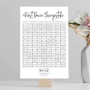Minimalist Wedding First Dance Sweepstake Template Editable Canva ...