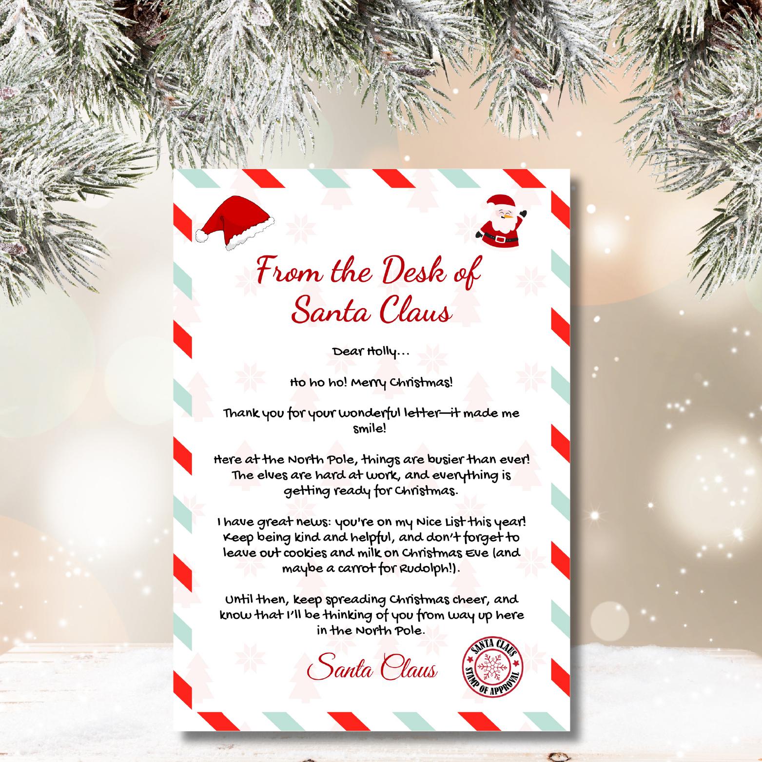 Editable Letter From Santa Template | Personalised Canva Template for ...