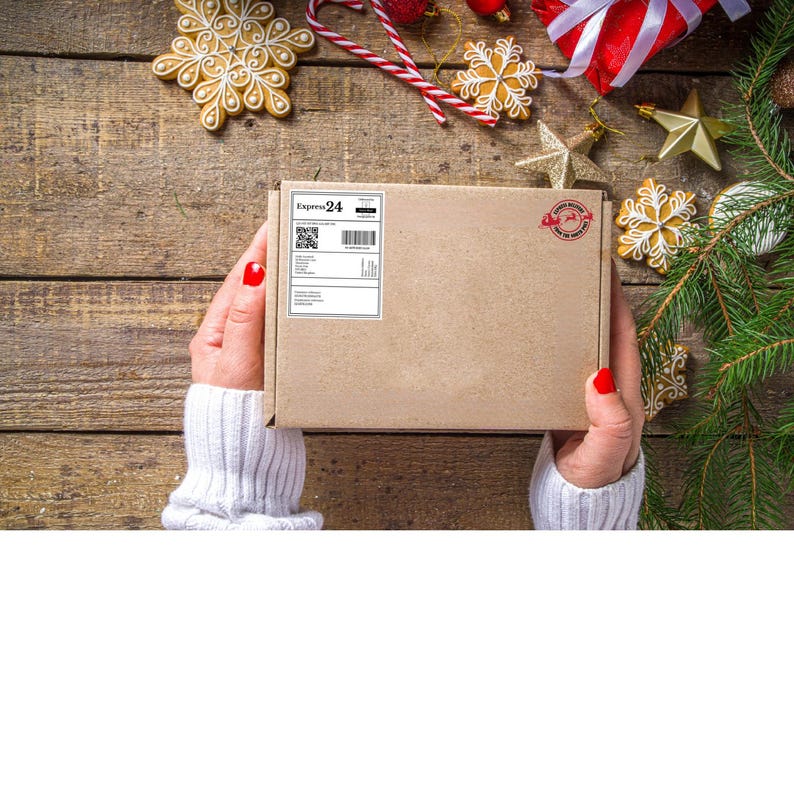 Editable Santa Mail Label Template | Christmas Canva Template for ...