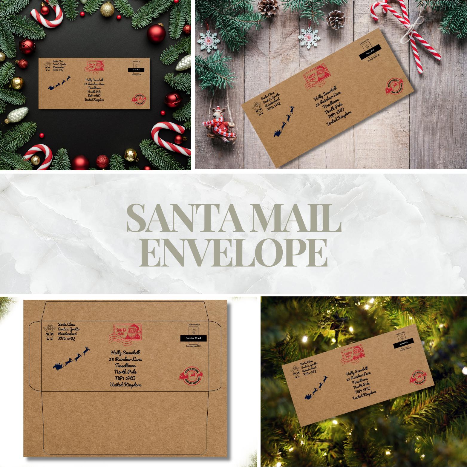 Editable Letter From Santa Envelope Template | Printable North Pole ...