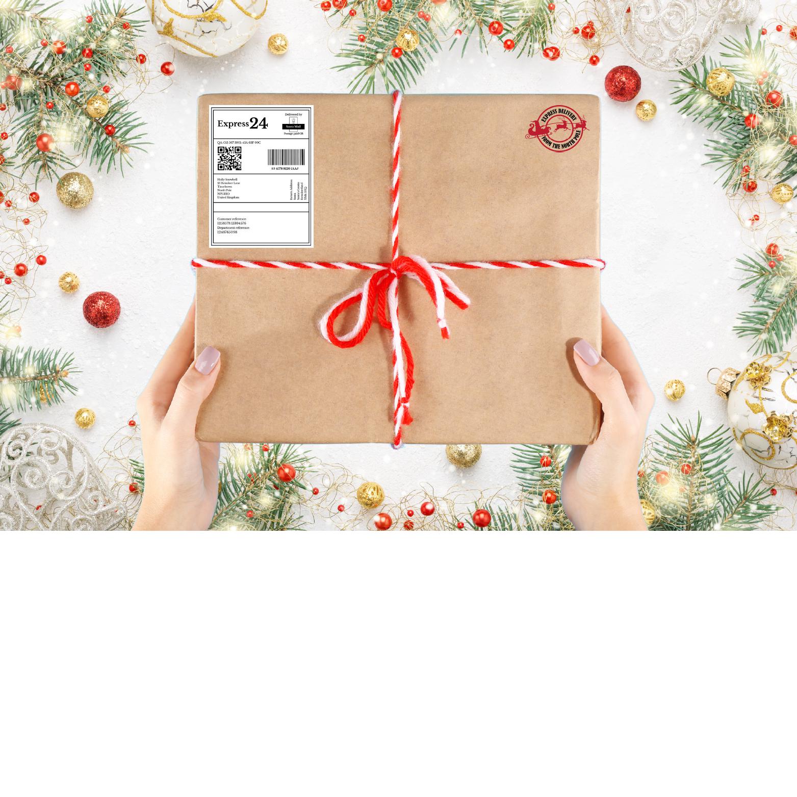 Editable Santa Mail Label Template | Christmas Canva Template for ...