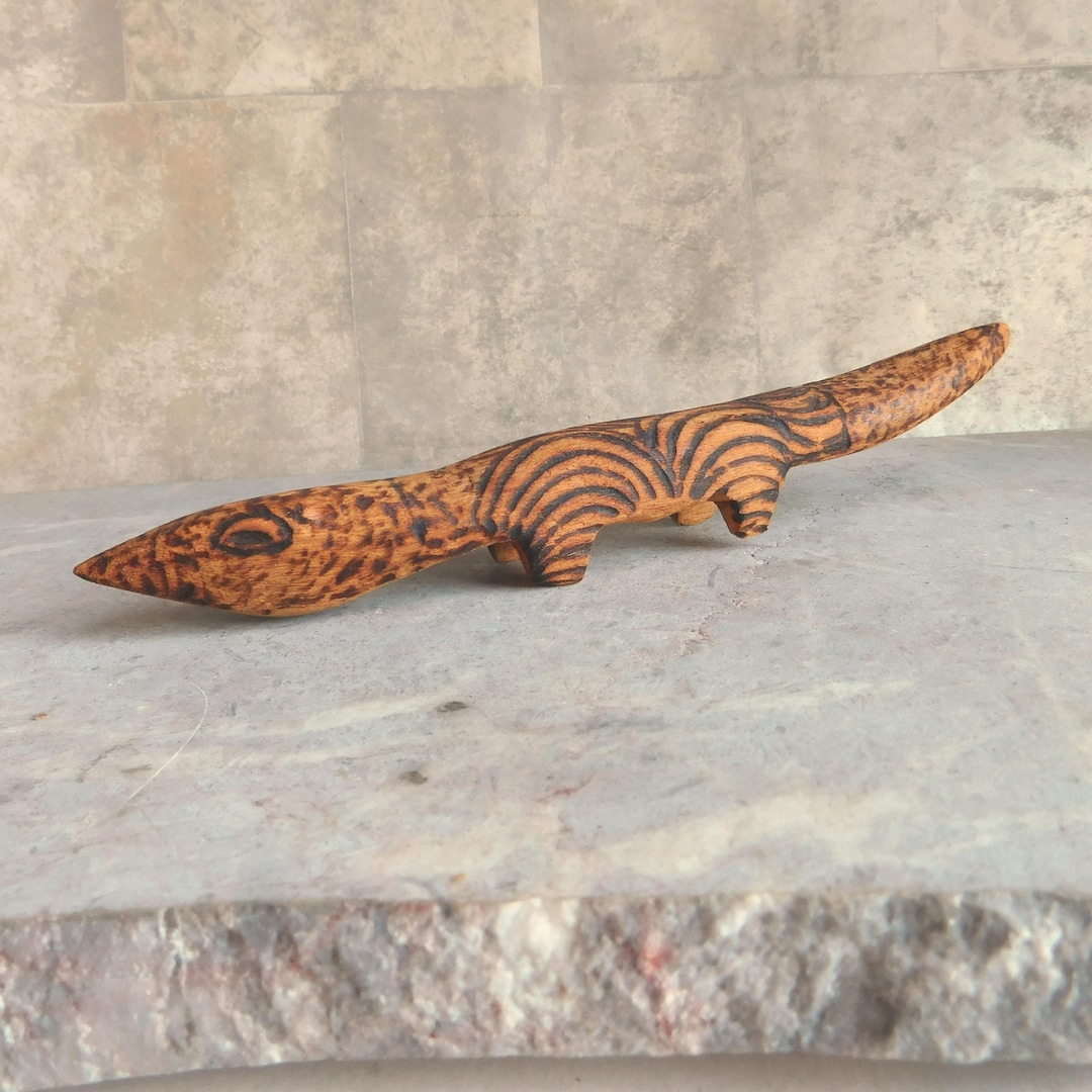 Vintage Australian Aboriginal Carved Wood Goanna or Other Monitor ...