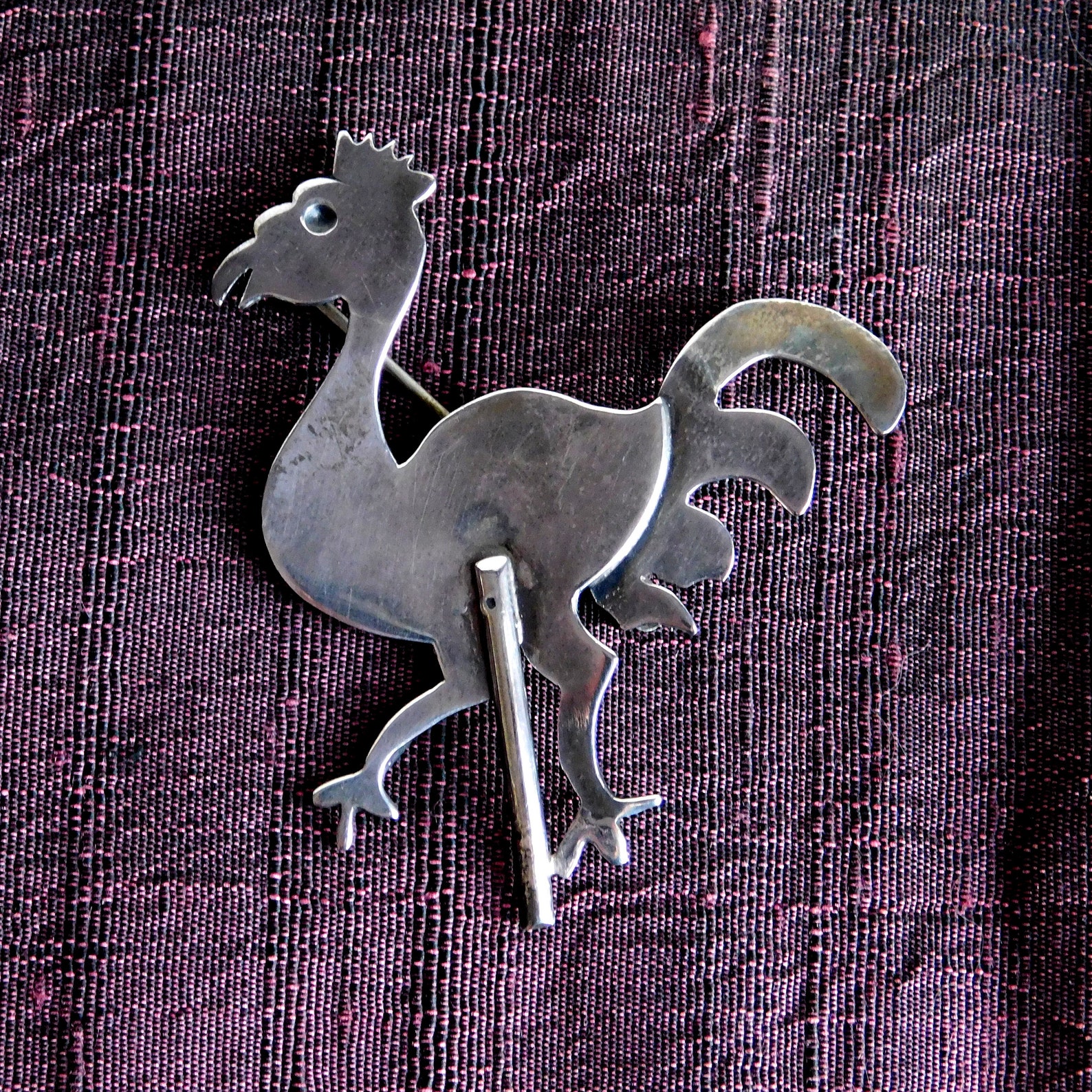 Vintage Large Sterling Silver Turkey Brooch / Pin - Etsy