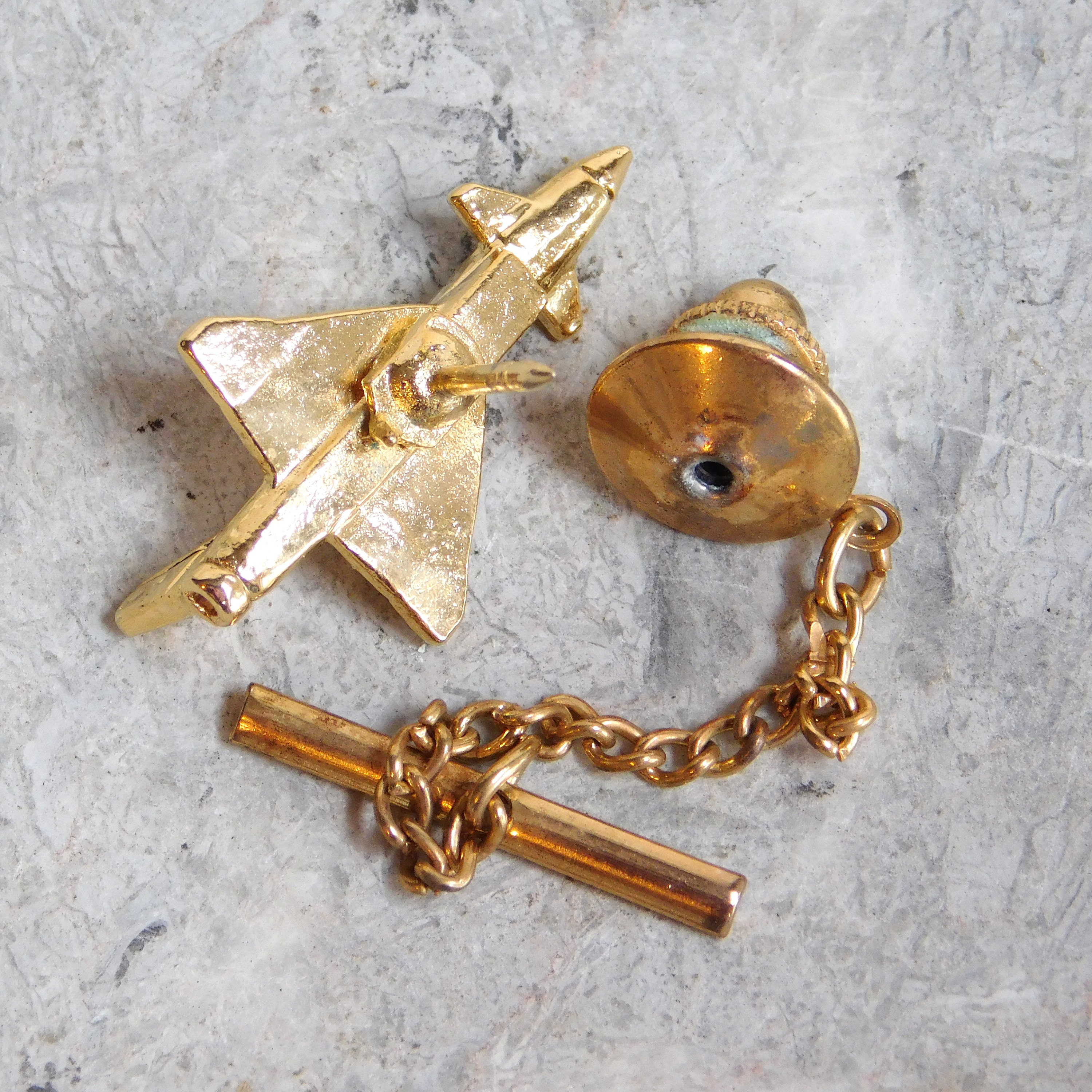 Vintage Fighter Jet Tie Tack Pin - Goldtone X-31 EFM by Rockwell ...