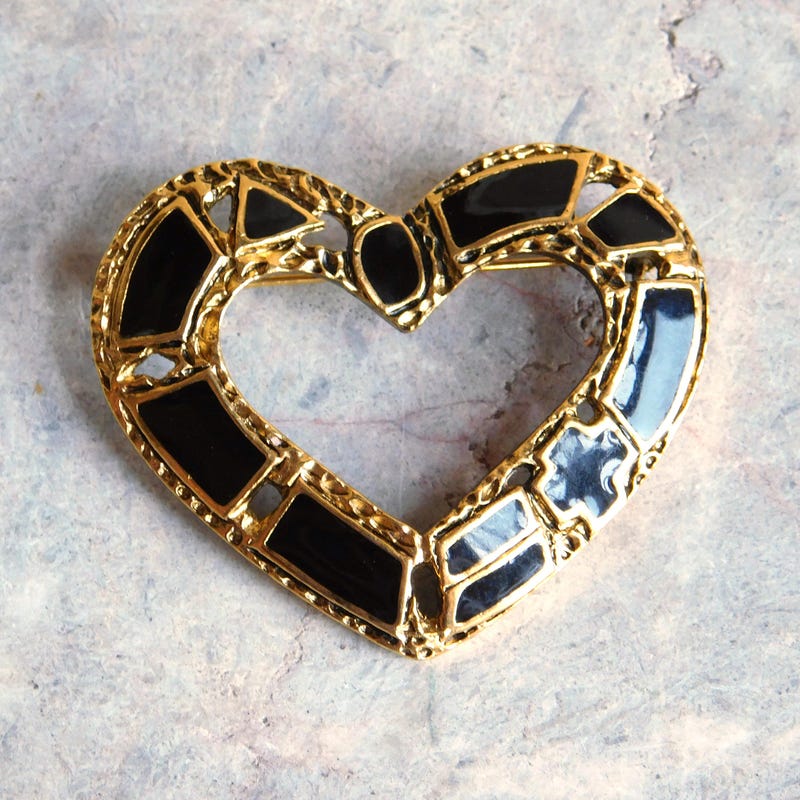 Black Enamel Hair Brooch - Etsy