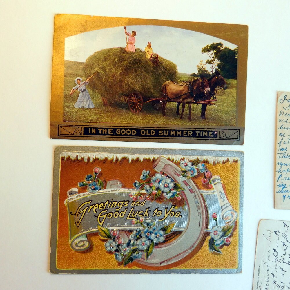 Lot of 5 Antique Vintage Greeting Postcards 1909-1911 Edwardian ...