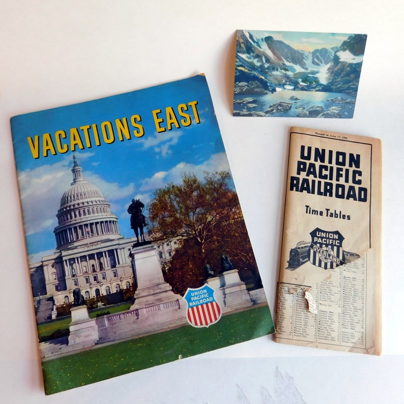 Lot of 3 Pieces Vintage Union Pacific Railroad Ephemera 1930s-1940s ...