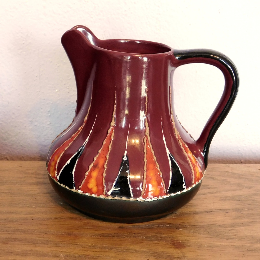 Vintage Mid-century Modern Studio Pottery Juice Pitcher - From Italy ...