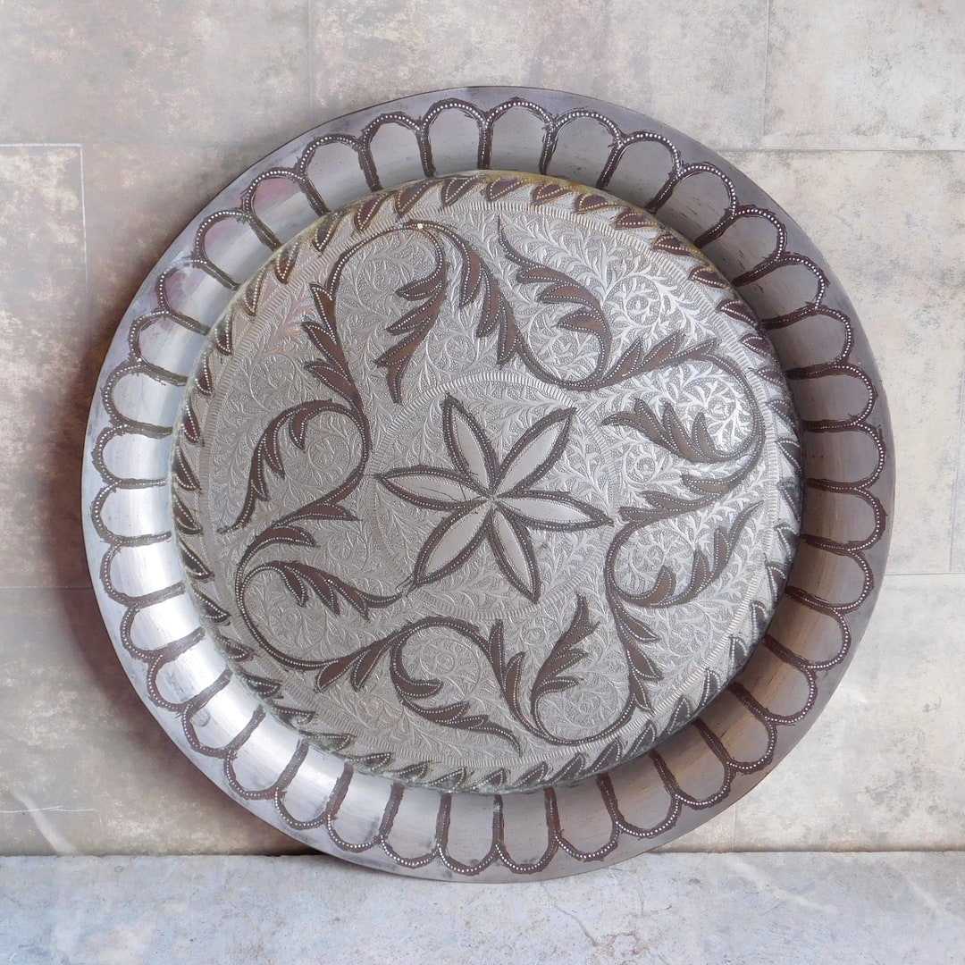 Vintage to Antique Tinned Copper Plate -middle Eastern / Islamic Style ...