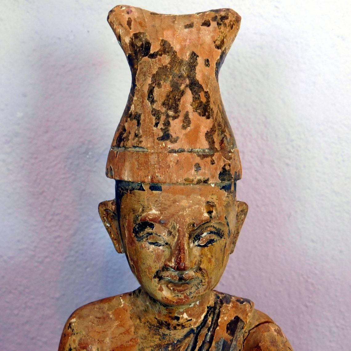OLD Antique Carved Wood Religious Santos / Santo Figure / 18th or 19th ...