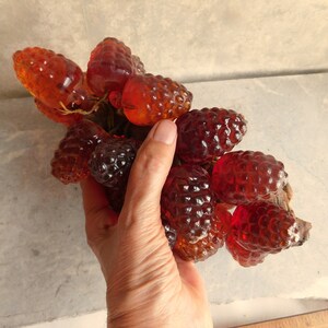 Vintage Large Glass Grape Clusters Purple, Dark Red, Dark Orange Wired ...