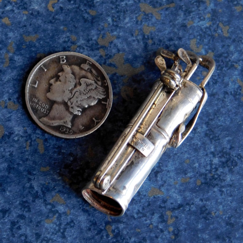 Vintage Beau Sterling Silver Golf Bag Brooch - Finely Detailed Figural ...