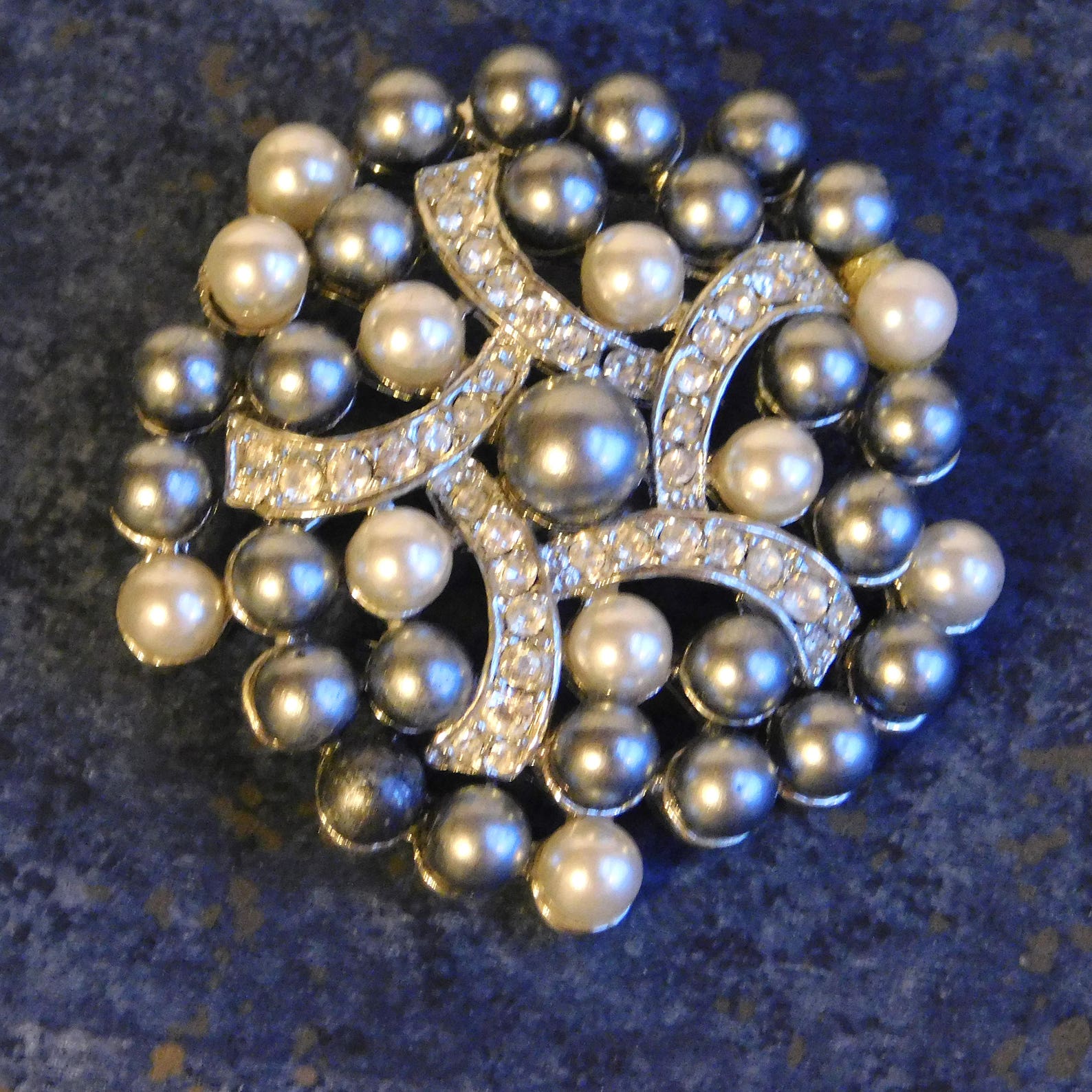 Vintage Gem-craft Signed Brooch With Faux Pearls and - Etsy