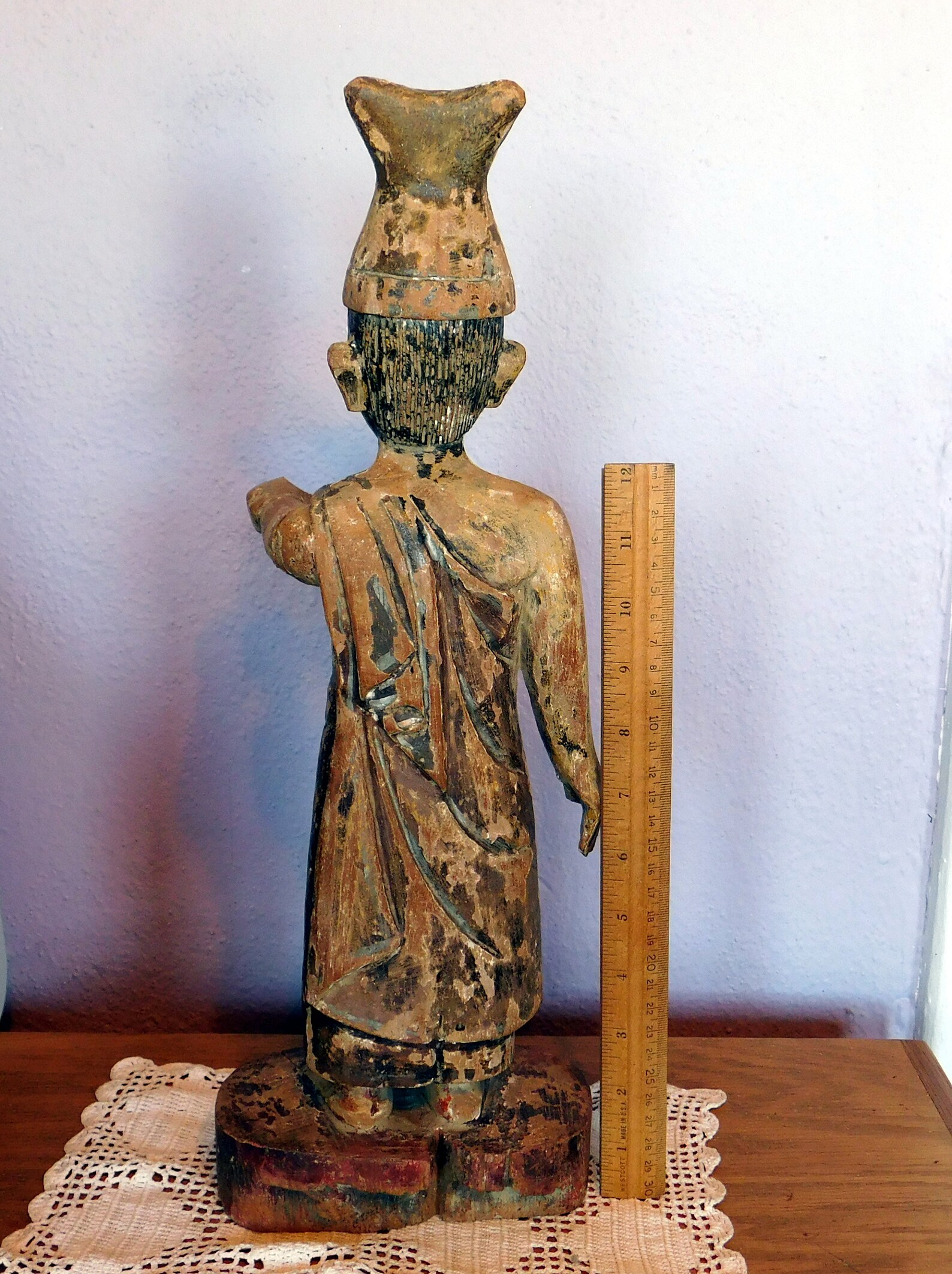 OLD Antique Carved Wood Religious Santos / Santo Figure / 18th or 19th ...
