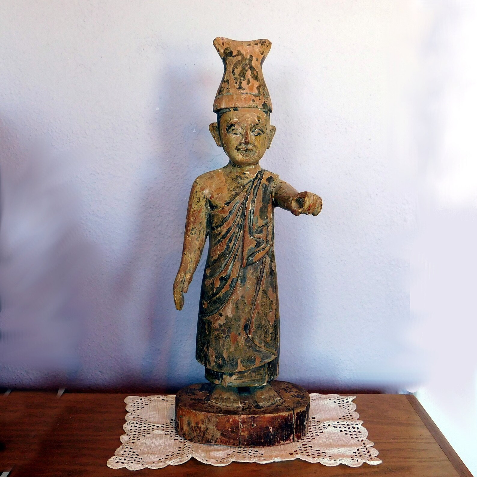OLD Antique Carved Wood Religious Santos / Santo Figure / 18th or 19th ...