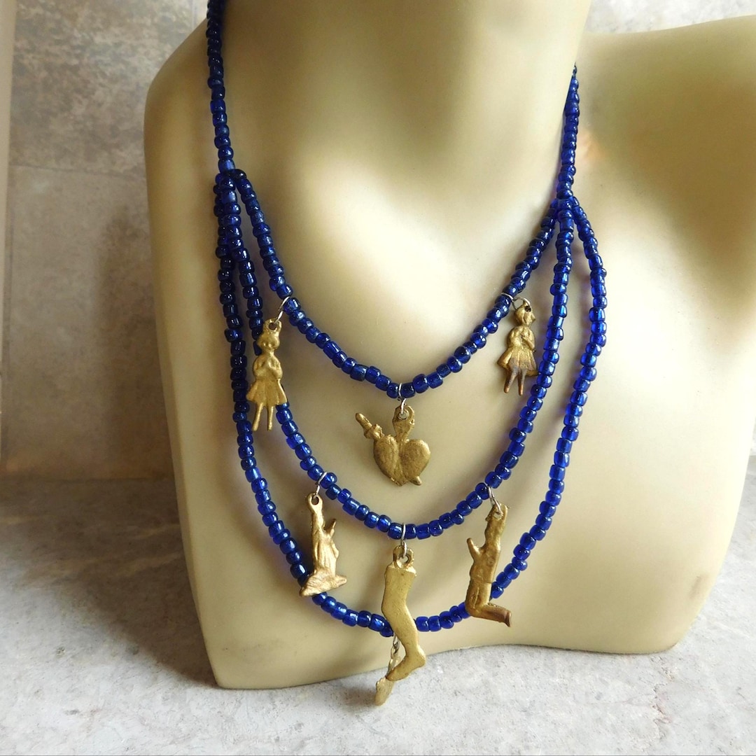 Vintage Talisman Charm Beaded Necklace From India - Nagaland Style - Etsy