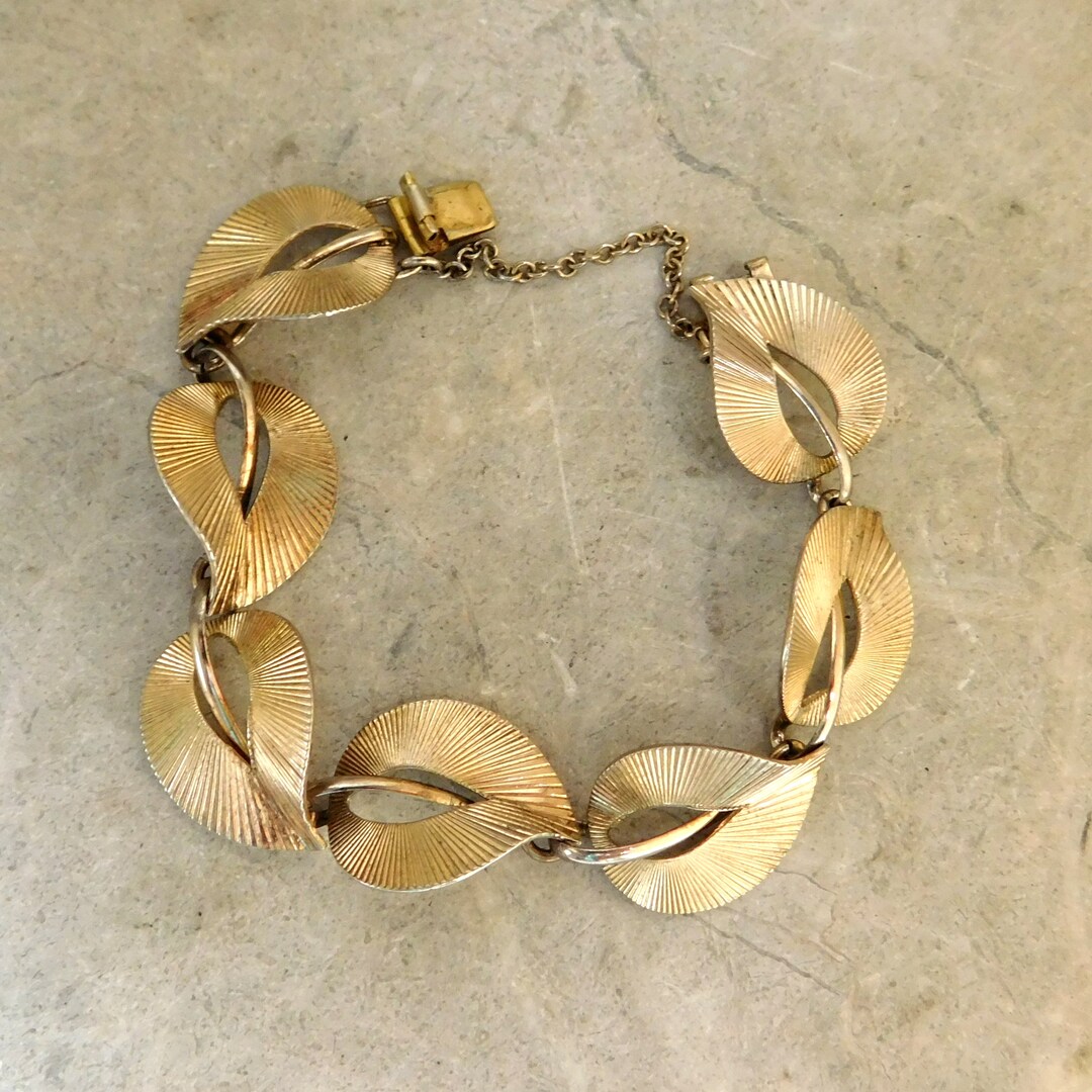 Vintage Napier Sterling Silver Leaf Bracelet - Mid-century Modern 1940s ...