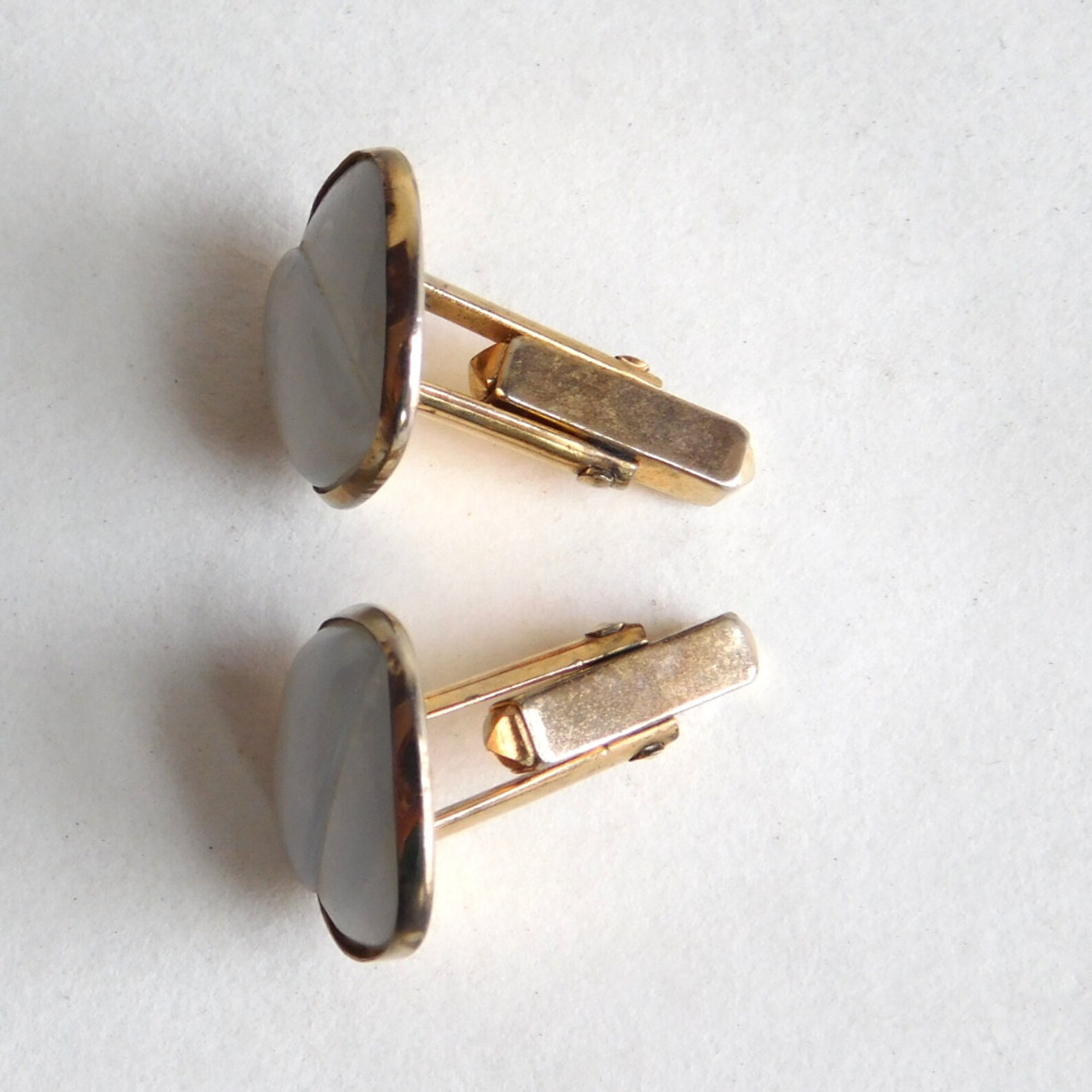 Vintage Anson Faux Moonstone Lucite Cuff Links Rounded - Etsy