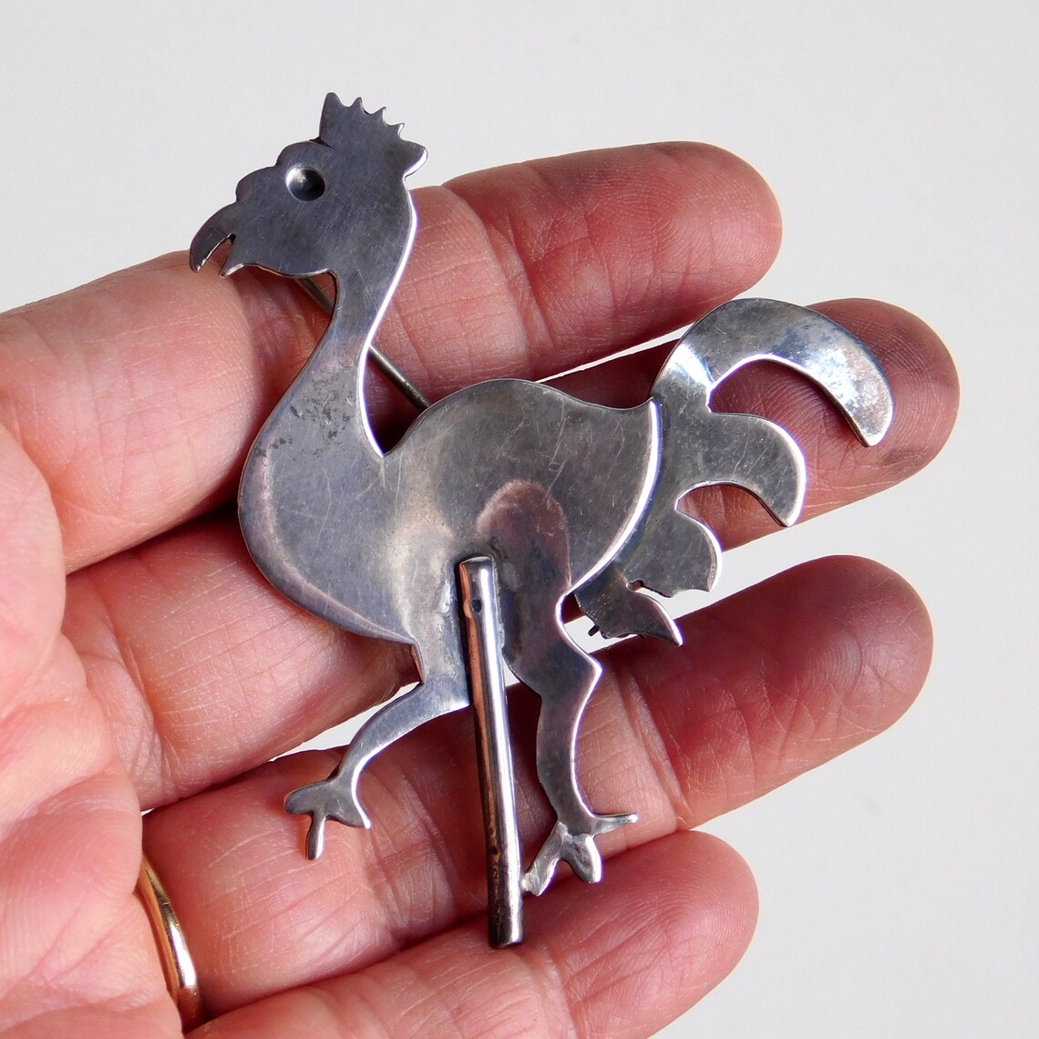 Vintage Large Sterling Silver Turkey Brooch / Pin - Etsy
