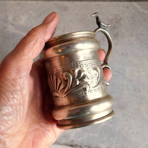 Vintage to Antique Embossed Silverplate Mini-tankard / Flagon / Stein ...