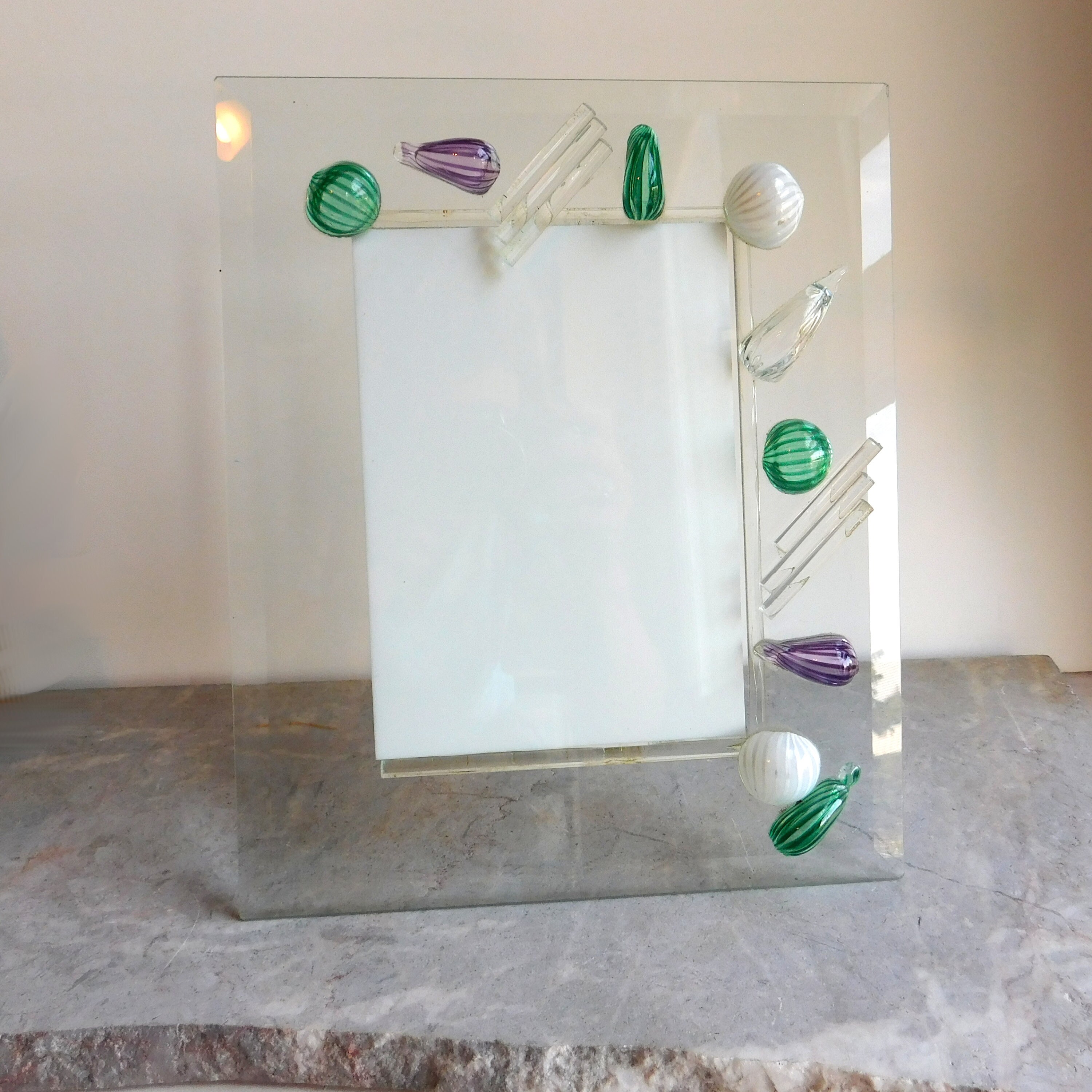 Vintage Art Glass Picture Frame Hand-Blown Glass | Etsy