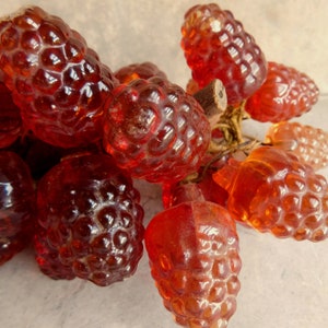 Vintage Large Glass Grape Clusters Purple, Dark Red, Dark Orange Wired ...