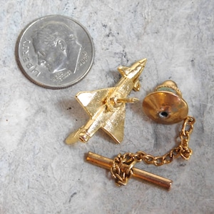 Vintage Fighter Jet Tie Tack Pin - Goldtone X-31 EFM by Rockwell ...