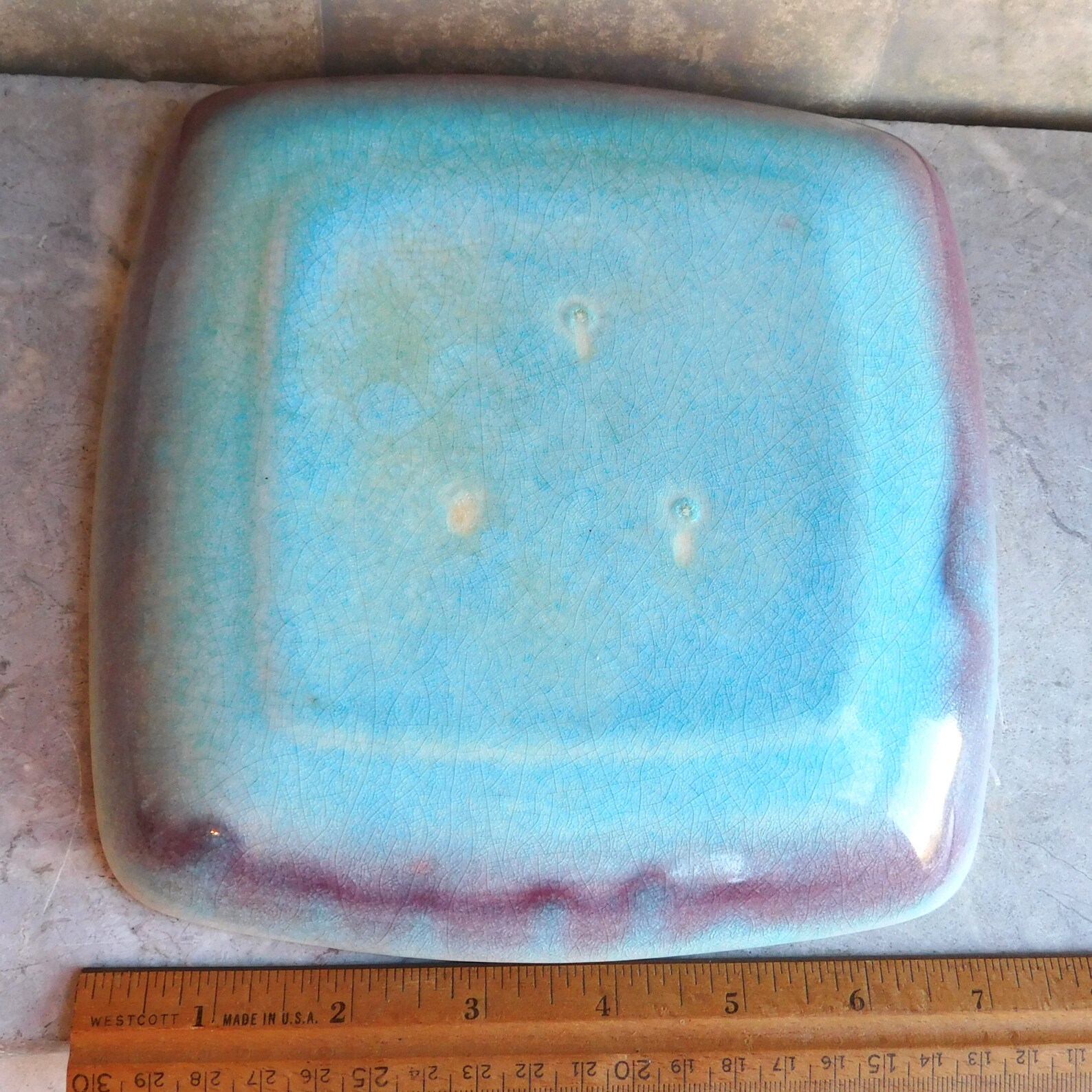 Vintage Mid-century Modern Ceramic Ashtray - Large Rounded Square in ...