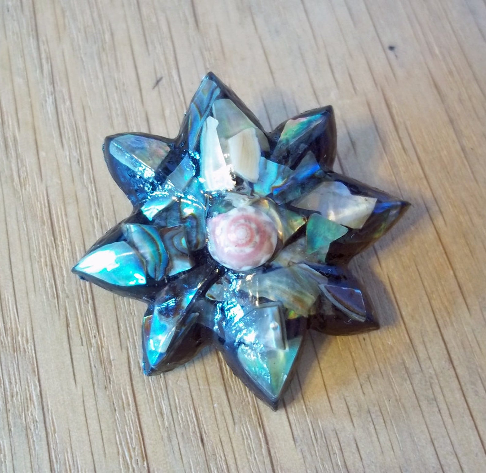 Vintage Shell Fragment Resin Star-shaped Brooch Mother of - Etsy