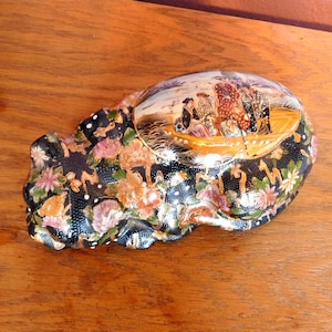 Vintage Satsuma-style Ceramic Cat - Hand-painted, People on a Boat ...