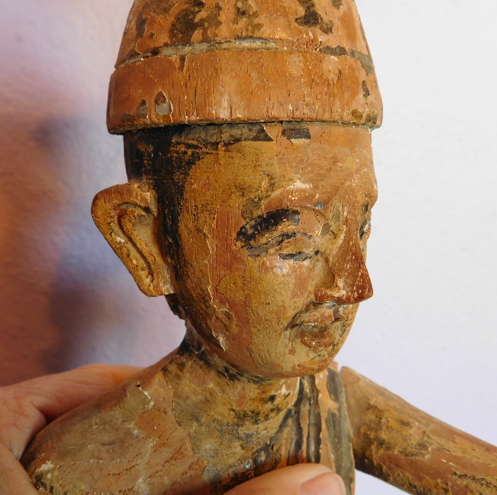 OLD Antique Carved Wood Religious Santos / Santo Figure / 18th or 19th ...