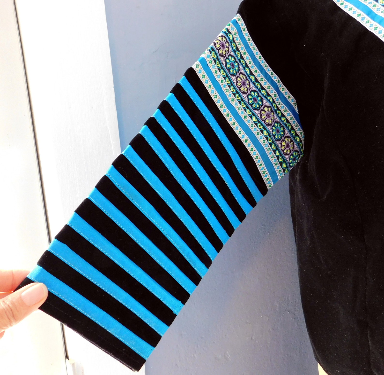 Vintage Hmong Thai Hand-sewn and Embroidered Black Velvet Jacket ...