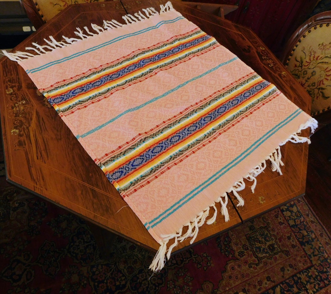 Vintage Hand-woven Ethnic Textile Table Mat, Fringed Towel - Central or ...