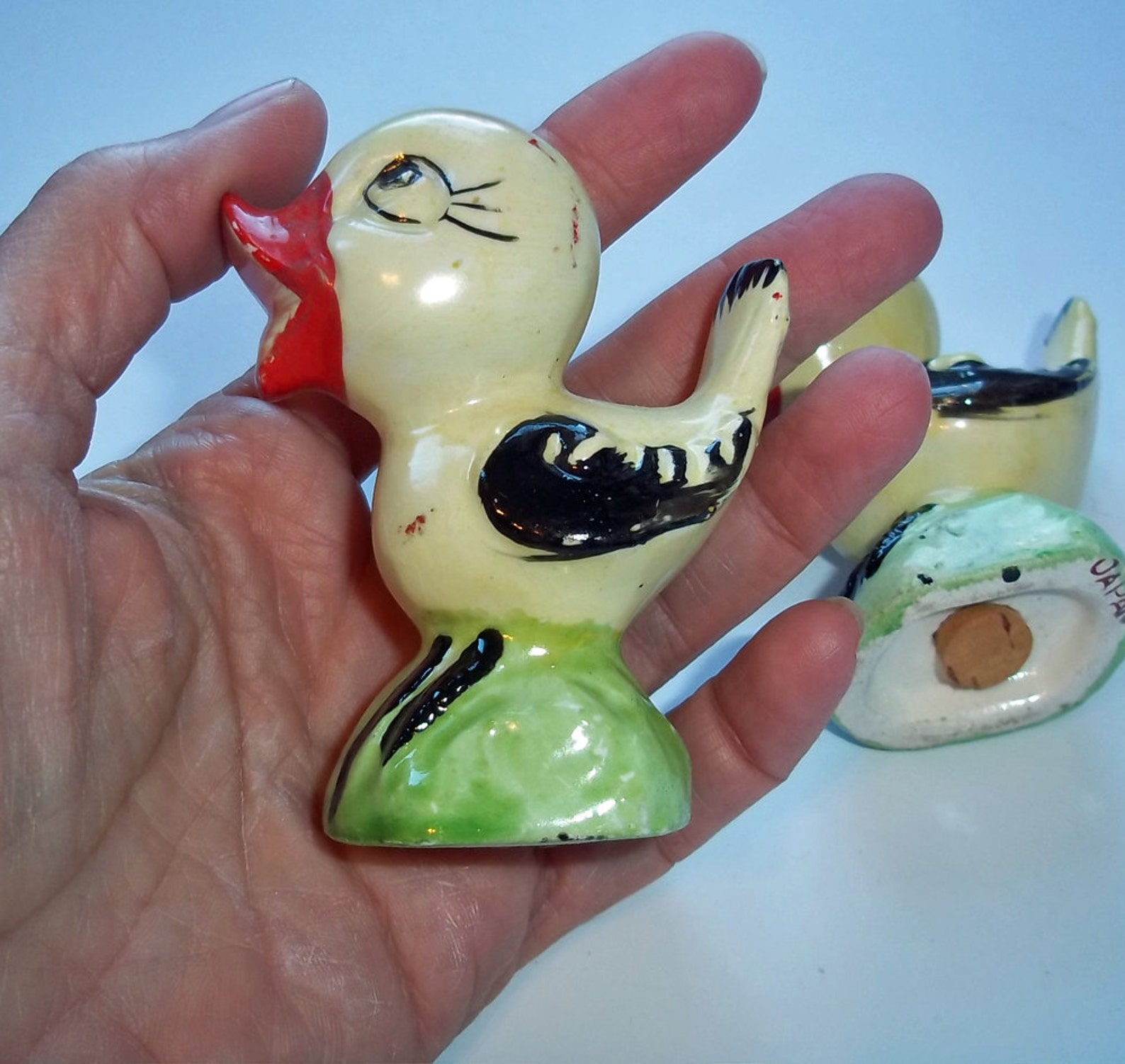 Vintage Yellow Duck Ceramic Salt and Pepper Shakers - Hand Painted ...