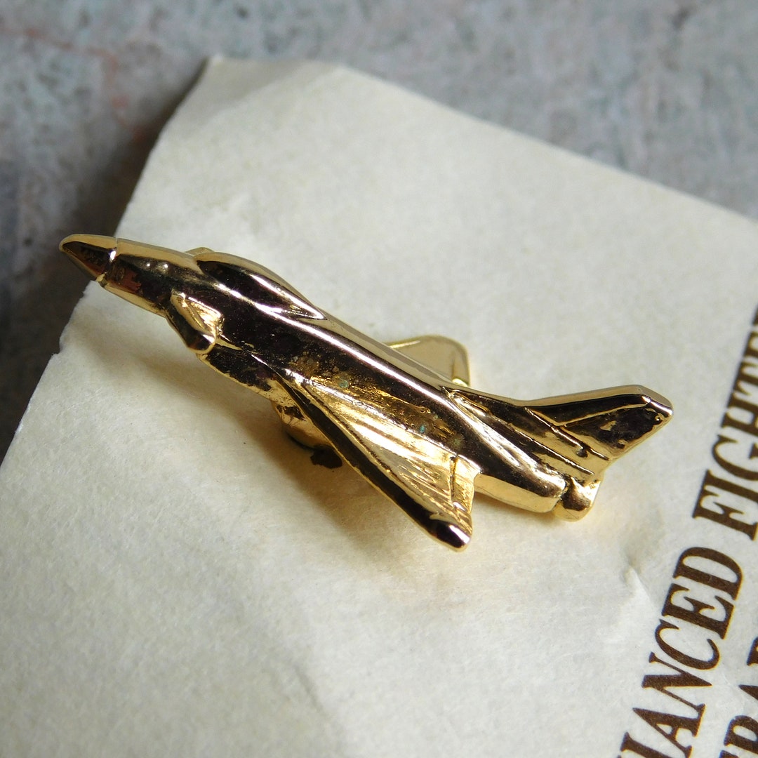 Vintage Fighter Jet Tie Tack Pin - Goldtone X-31 EFM by Rockwell ...