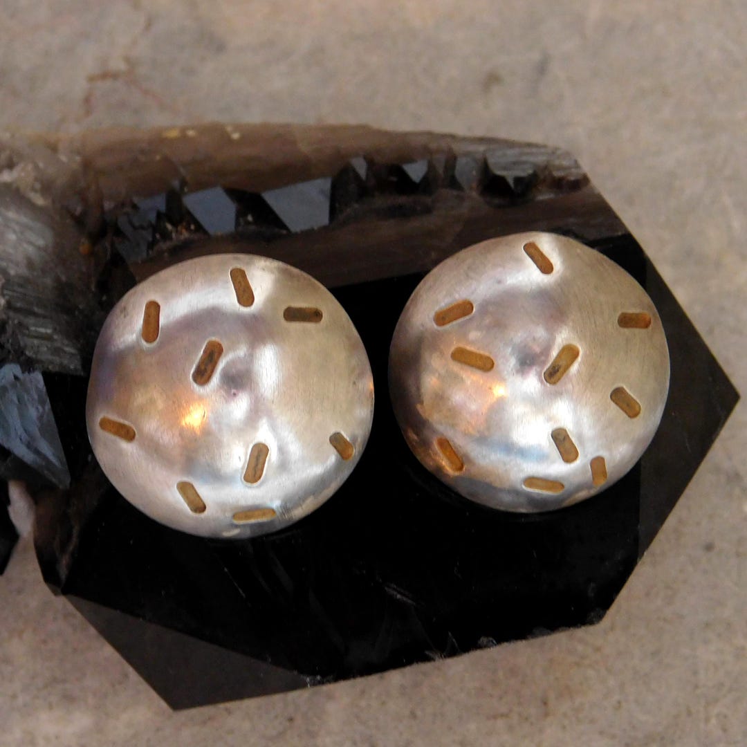 Vintage Signed Jan Suchodolski Sterling Silver Modernist Dome Earrings ...