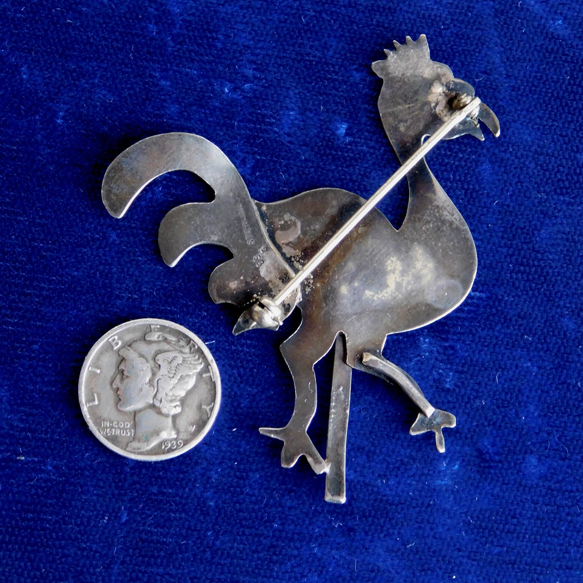 Vintage Large Sterling Silver Turkey Brooch / Pin - Etsy
