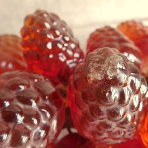Vintage Large Glass Grape Clusters Purple, Dark Red, Dark Orange Wired ...