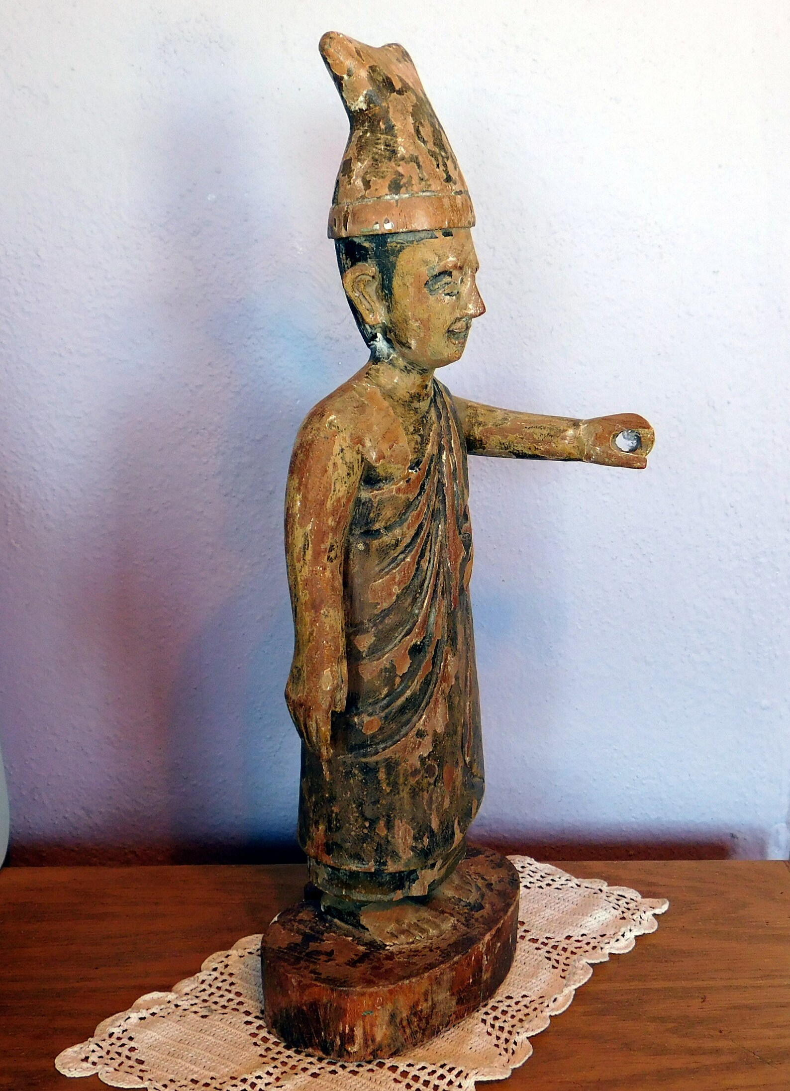 OLD Antique Carved Wood Religious Santos / Santo Figure / 18th or 19th ...