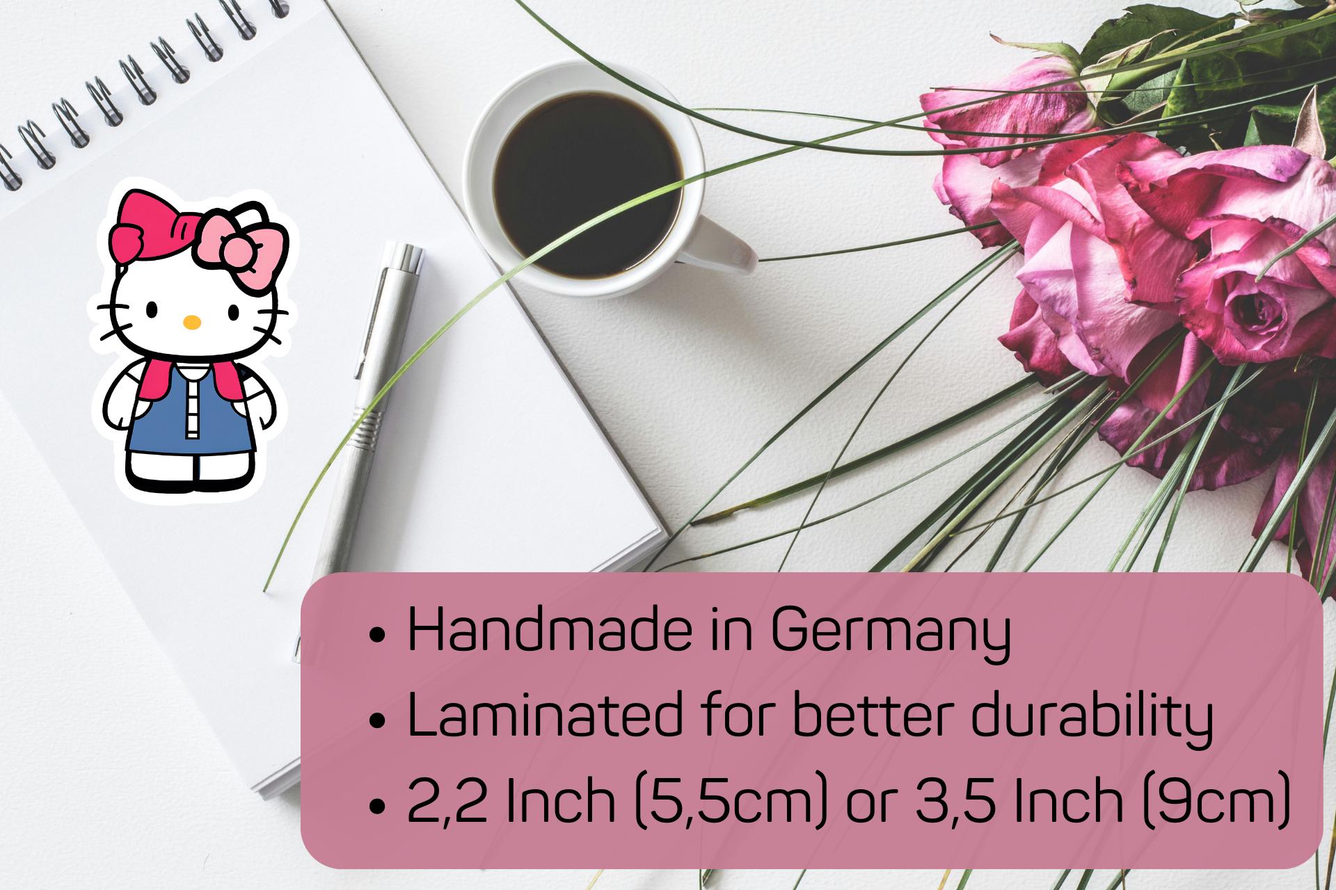 HELLO KITTY Sticker Set | 10 Cute Glossy Vinyl Stickers | Waterproof ...