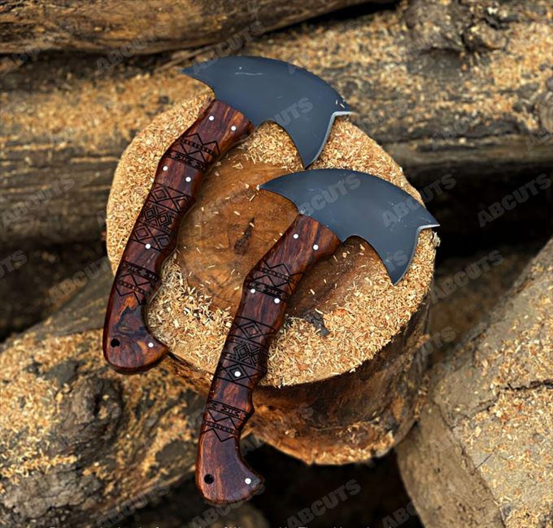 Set of 2 Tomahawk Tactical Axe Hand Forged Battle Tomahawk Engraved ...