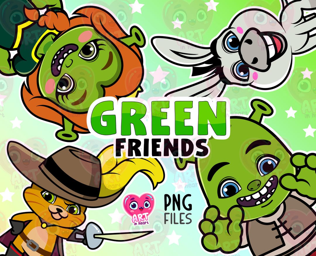Green Friends Clipart, Wizard Friends Clipart, Magic Friends Clipart ...