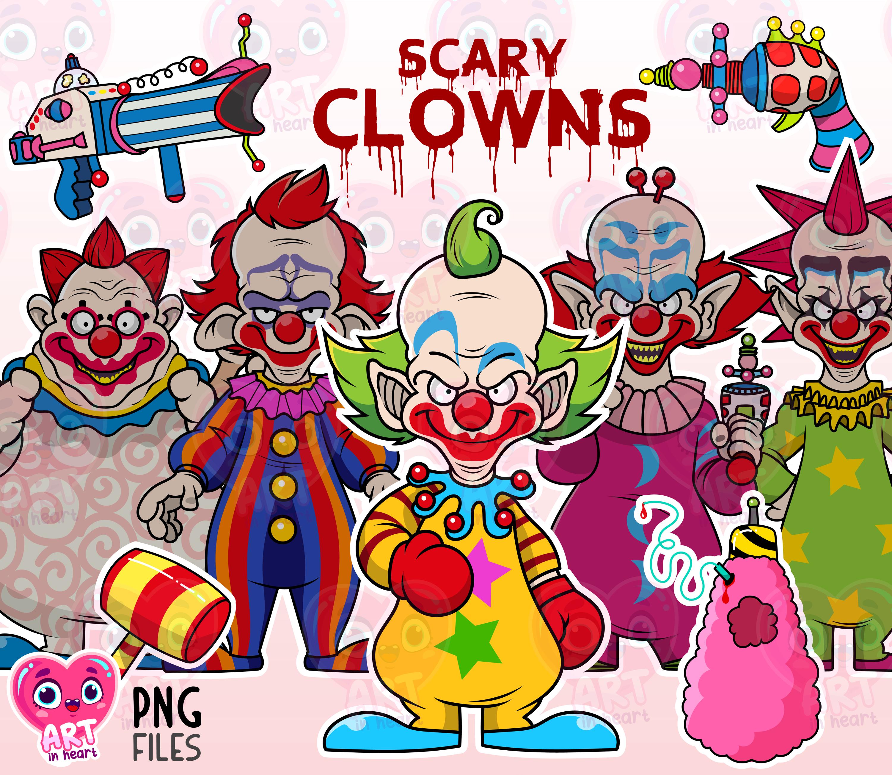 Scary Clowns Clipart Png, Clowns Movie Clipart, Horrible Klowns Bundle ...