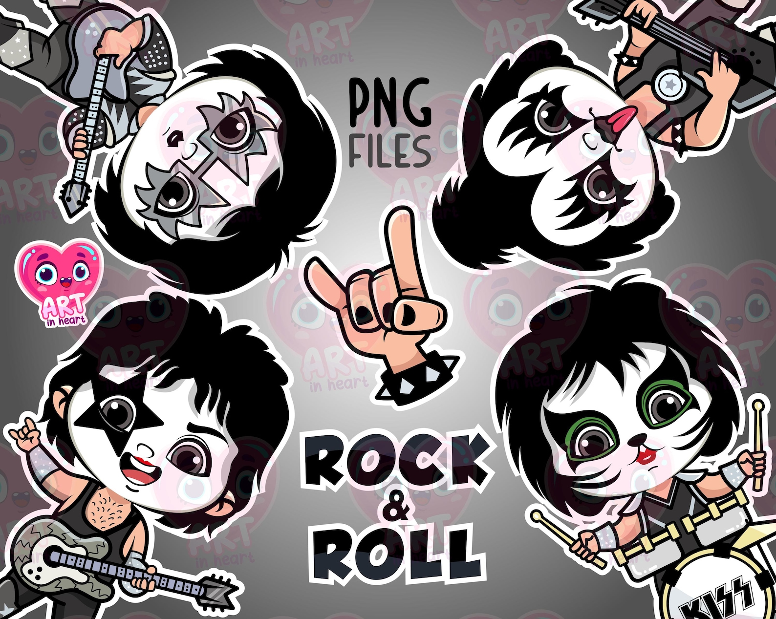 Rock Music Band Clipart, Cute Kids Friends Clipart, Rock Music Bundle ...